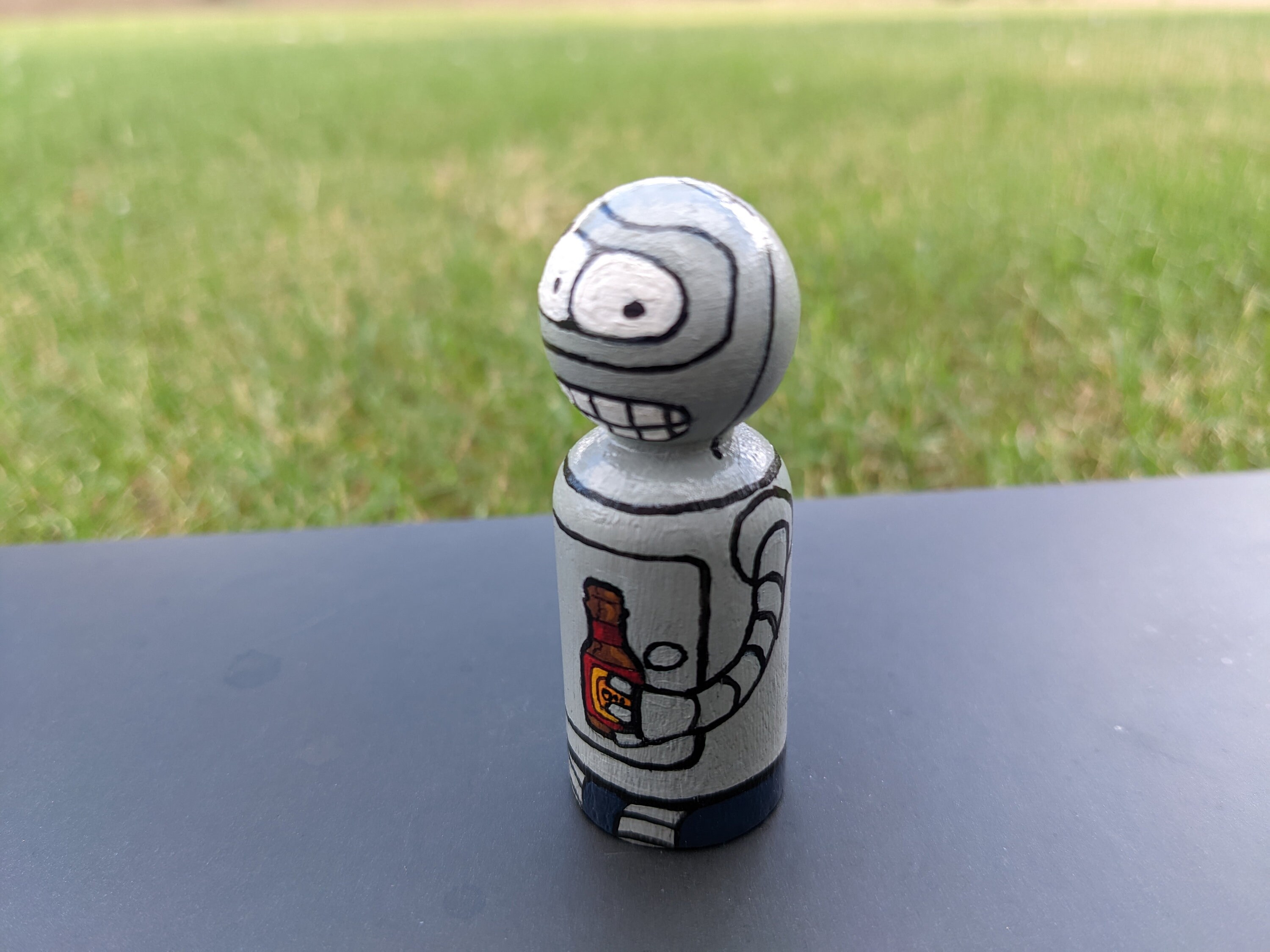 Bender Bending Rodríguez Hand Painted Peg Doll From Futurama - Etsy