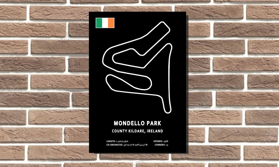 Mondello Park Circuit Layout Metal Sign Wall Plaque F1 Motogp Garage ...