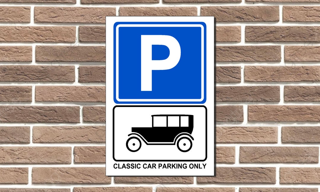 Classic Car Parking Only Metal Sign Wall Plaque Vintage Car Garage Sign ...