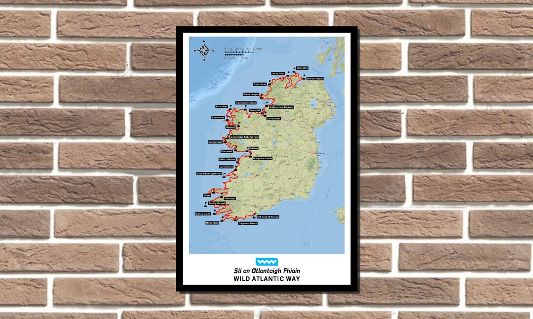 Wild Atlantic Way Route Layout Metal Sign Wall Plaque - Etsy