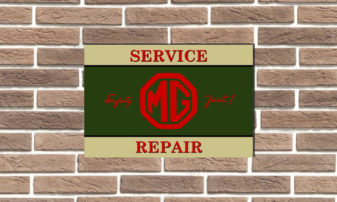 MG Service & Repair Metal Sign Garage, Bar, Shop, Man Cave Sign - Etsy ...