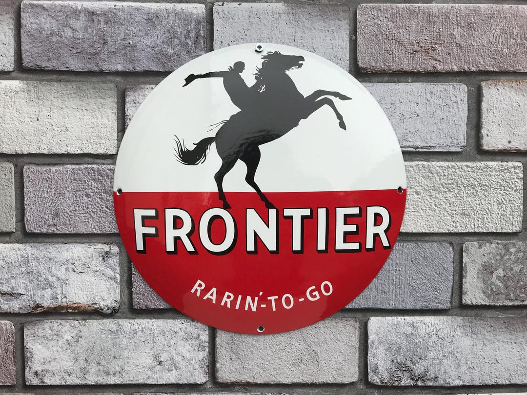 Frontier Enamel Sign Garage Bar Sign Man Cave Decor - Etsy