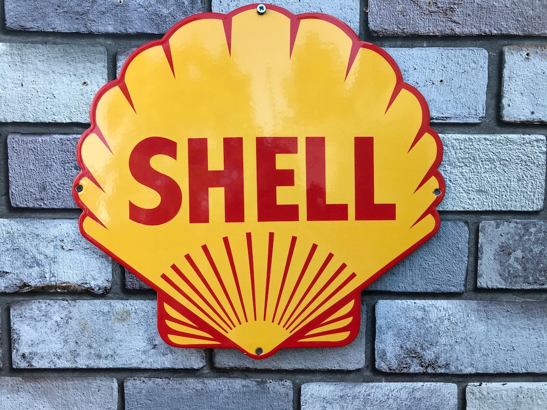 Shell Enamel Sign Garage Sign Scooter Bar Sign Man Cave - Etsy