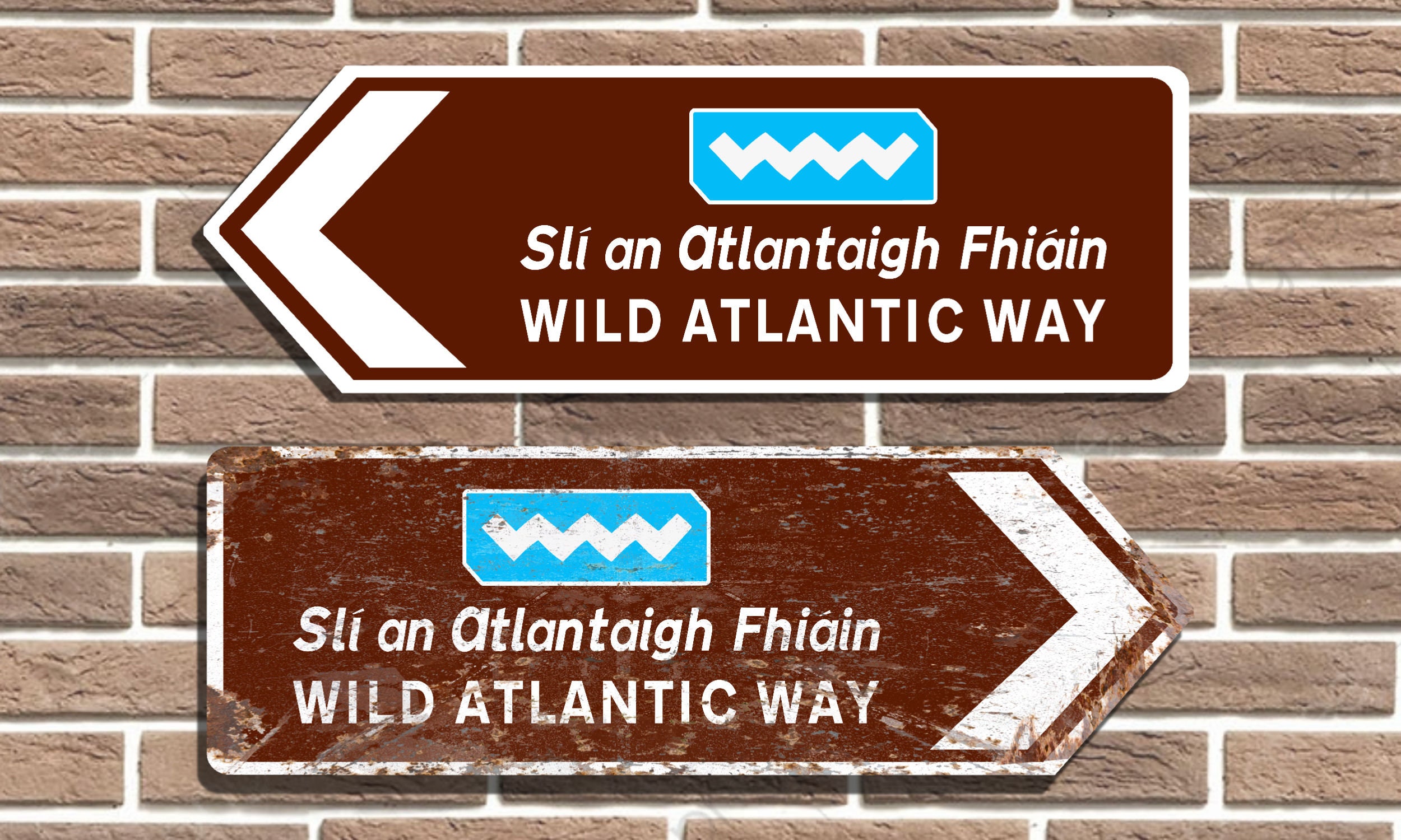 Wild Atlantic Way British Tourist Style Metal Road Sign Man Cave Garage ...