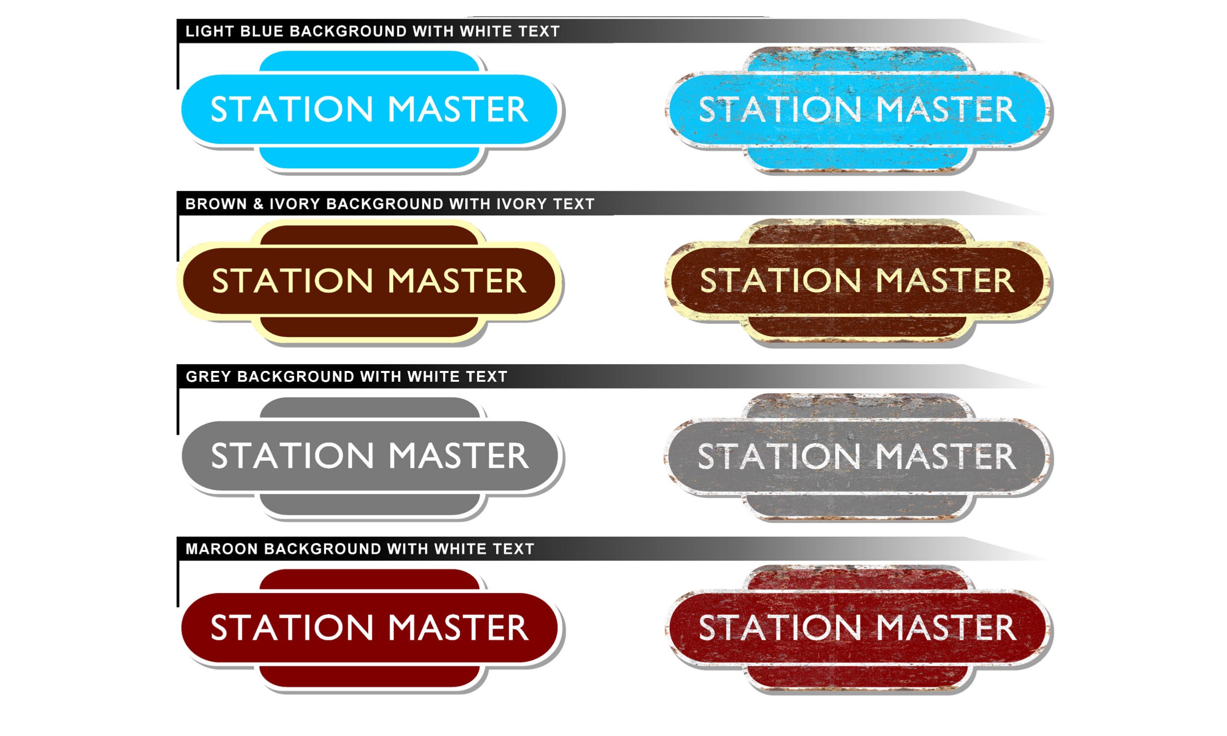 Station Master Railway Totem Sign Metal Train Sign Man Cave - Etsy