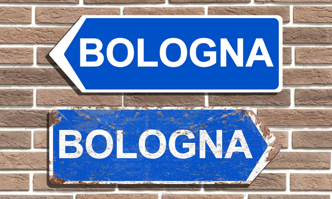 Bologna Italian Style Metal Road Sign Man Cave Garage Sign - Etsy