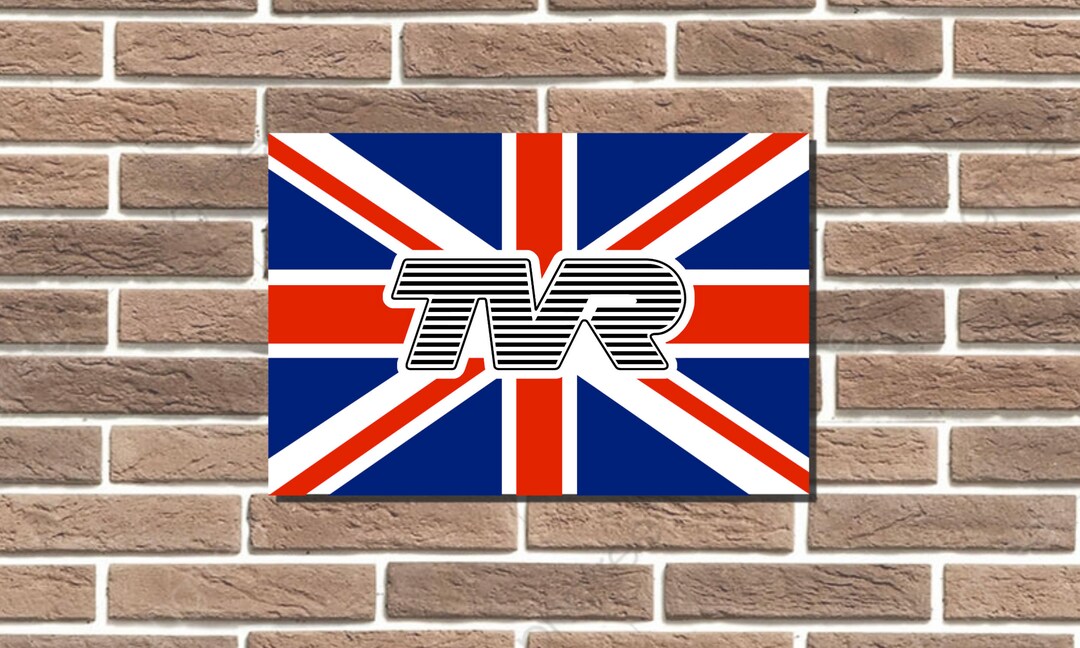 TVR Union Jack Metal Sign Wall Plaque Classic Car Garage Sign Bar Sign ...