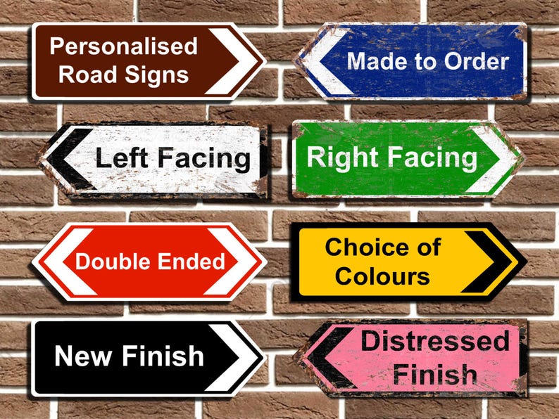 Personalised Metal Road Arrow Sign Garage, Shop, Man Cave Bar Sign ...