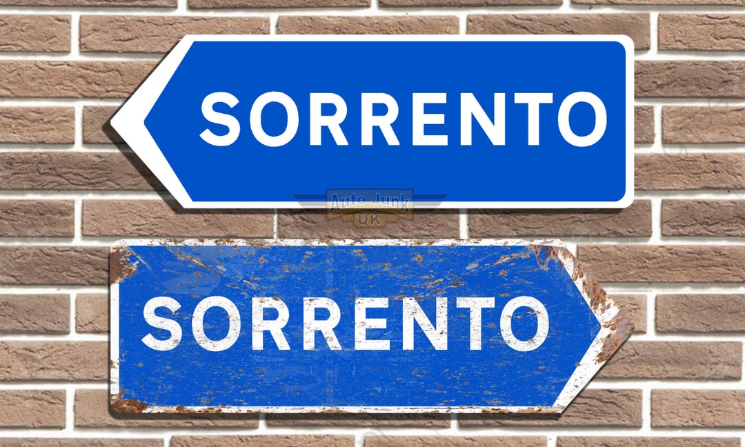 Sorrento Italian Style Metal Road Sign Man Cave Garage Arrow Sign - Etsy