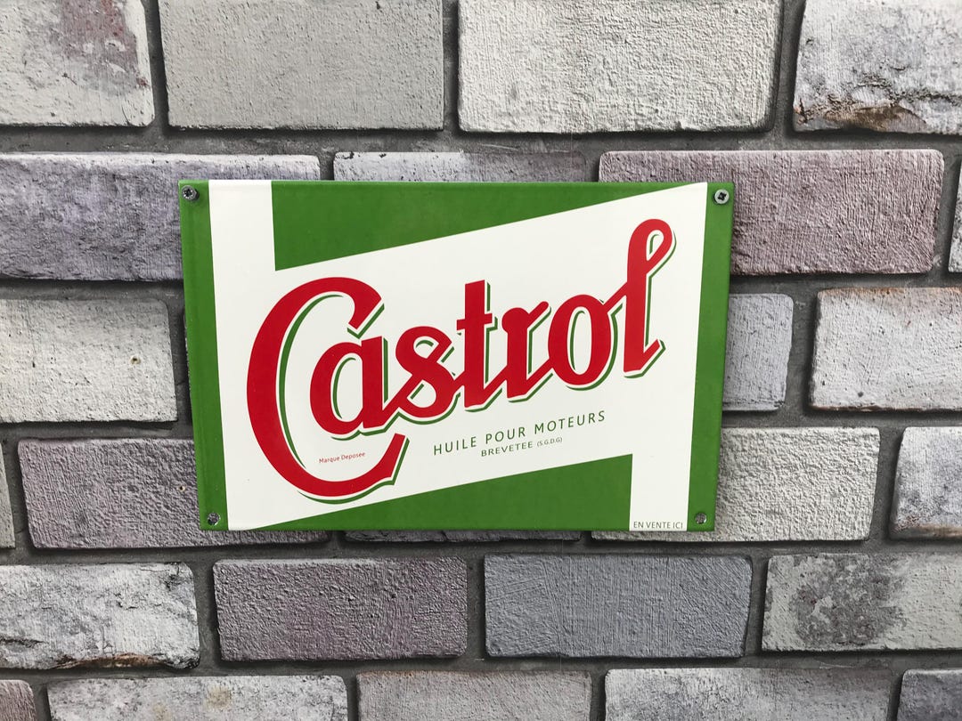 Castrol Enamel Sign Garage Sign Scooter Bar Sign Man Cave - Etsy