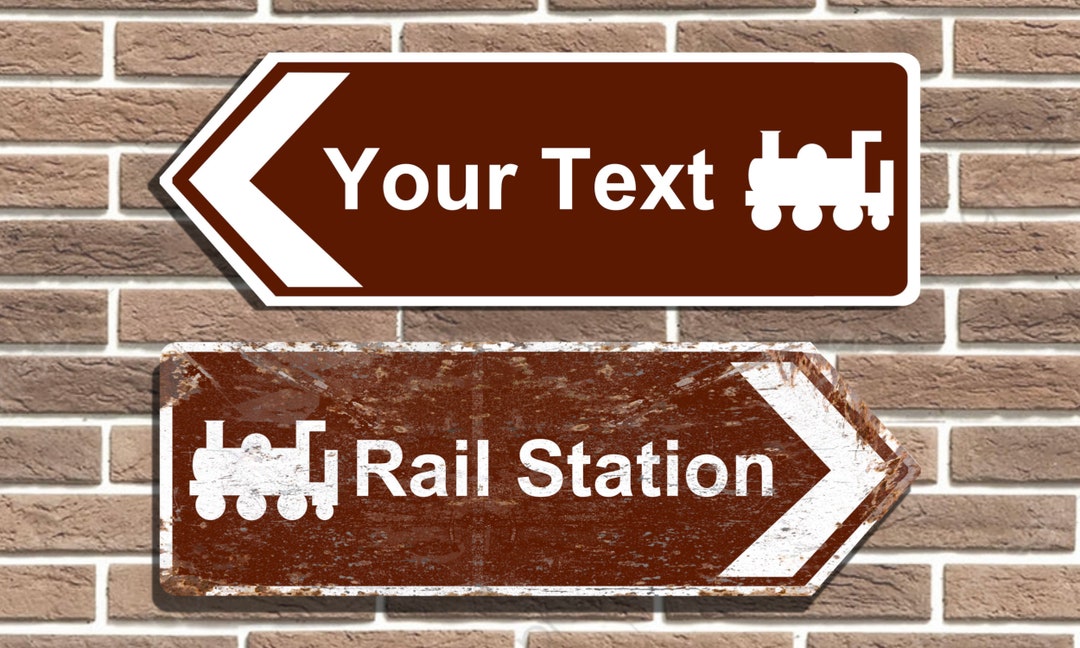 Personalised Railway Station British Tourist Style Metal Road Sign ...