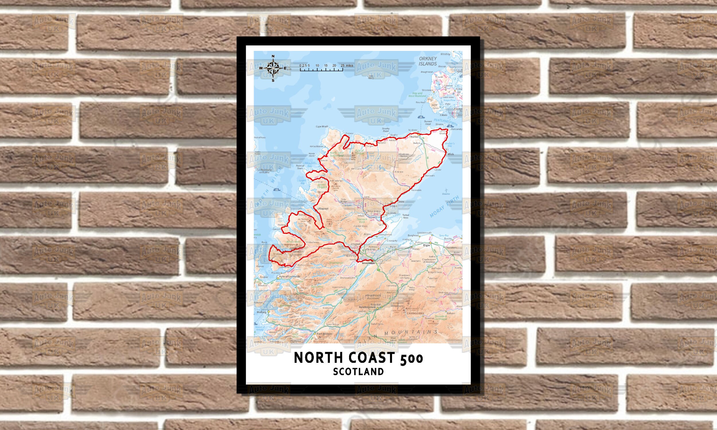 Scotland North Coast 500 NC500 Route Layout Metal Sign Wall - Etsy