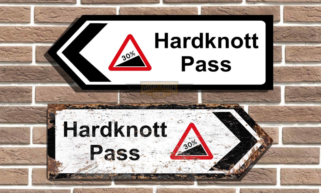 Hardknott Pass Metal Road Sign Wall Plaque Man Cave Garage Cycling Sign ...