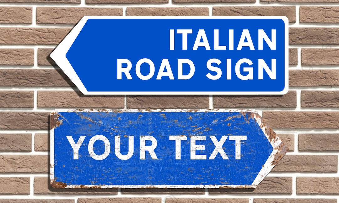 Personalised Italian Style Metal Road Sign Garage, Bar, Shop, Man Cave ...