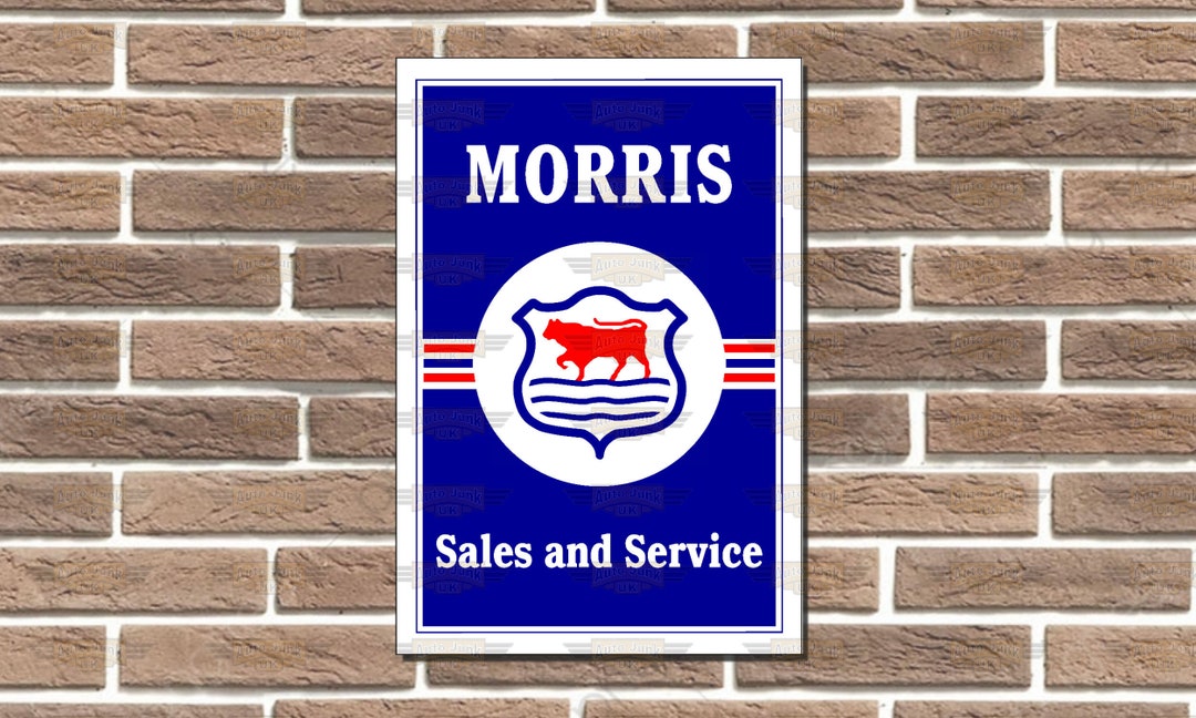 Morris Sales & Service Metal Sign Garage, Bar, Shop, Man Cave Classic ...