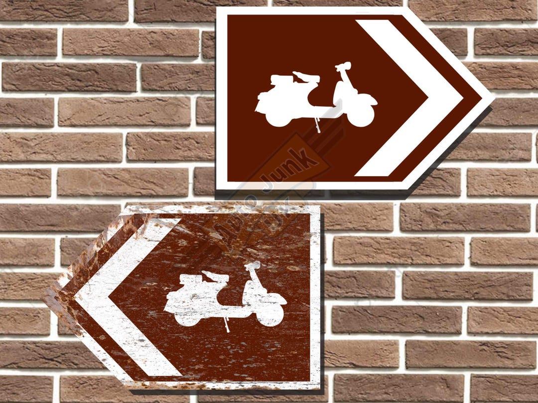 Scooter Tourist Style Metal Road Sign Vespa Man Cave Garage Motorbike ...