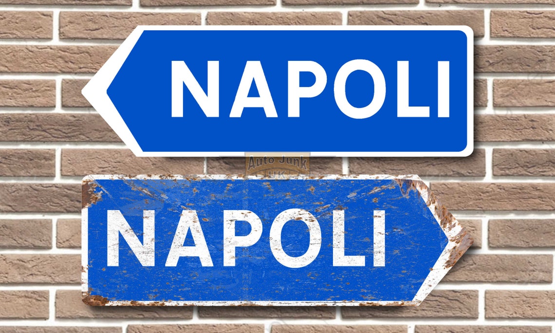 Napoli Italian Style Metal Road Sign Man Cave Garage Arrow Sign - Etsy