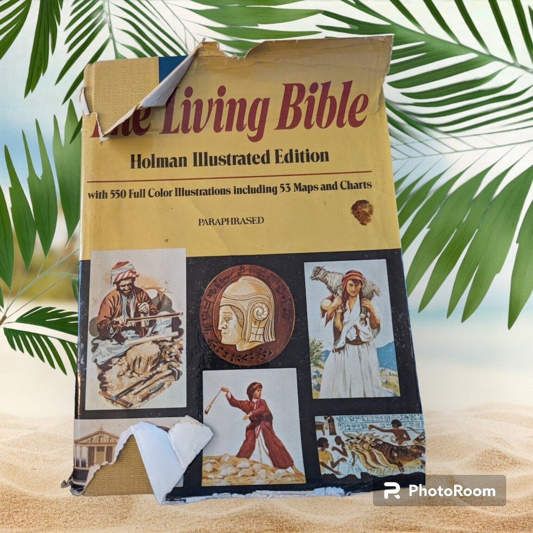 Vintage 1973 the Living Bible Holman Illustrated Edition Paraphrased ...