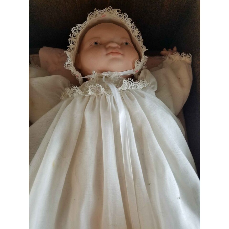 Vintage Baby Doll Handmade Wooden Cradle Crib W/music Box - Etsy