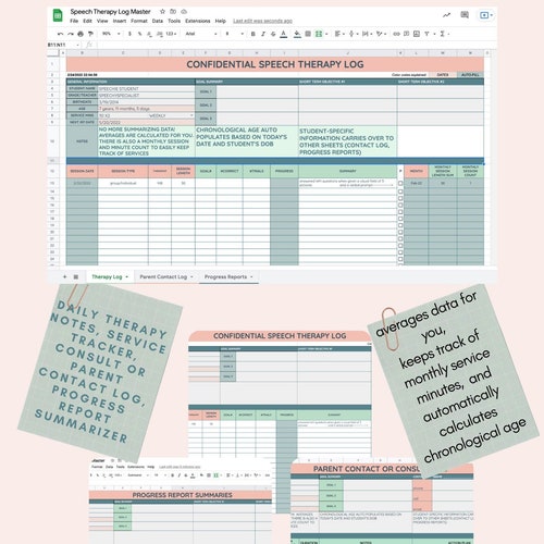Therapy Bundle for Google Sheets therapy Notes Monthly - Etsy