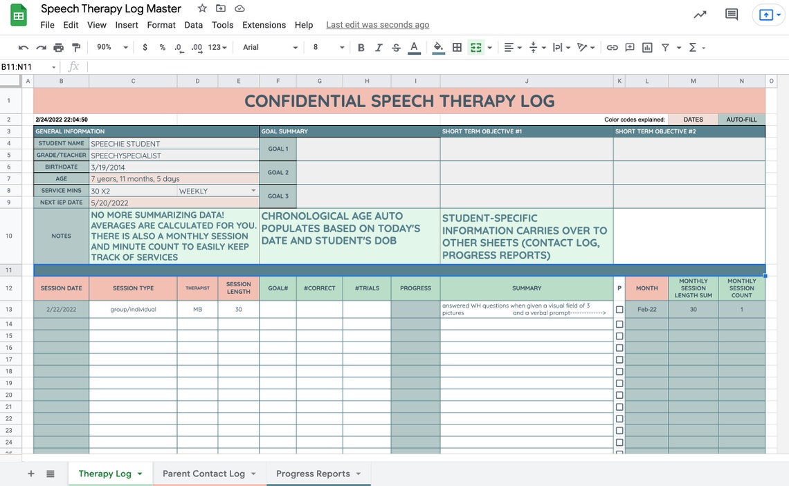 Therapy Bundle for Google Sheets therapy Notes Monthly - Etsy