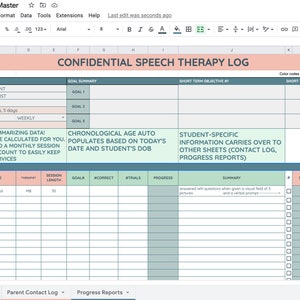 Therapy Bundle for Google Sheets therapy Notes, Monthly Service Tracker ...