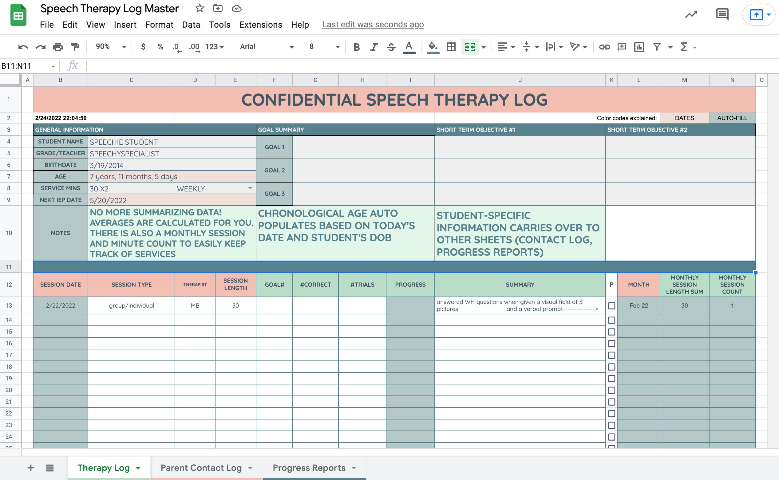 Therapy Bundle for Google Sheets therapy Notes Monthly - Etsy