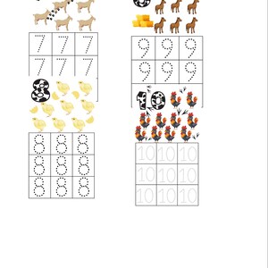 Farm Number Trace Activity - Etsy