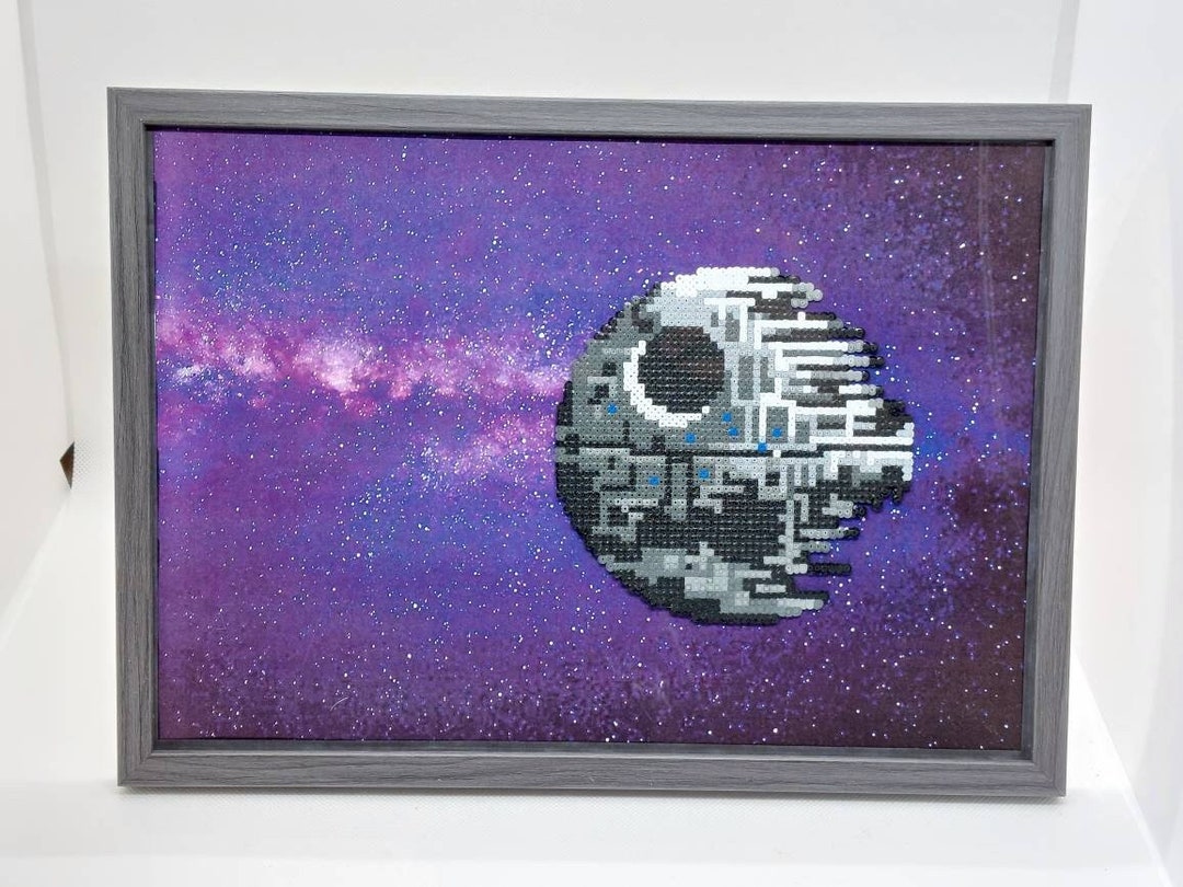 Pixel Art Frame Star Wars Death Star - Etsy