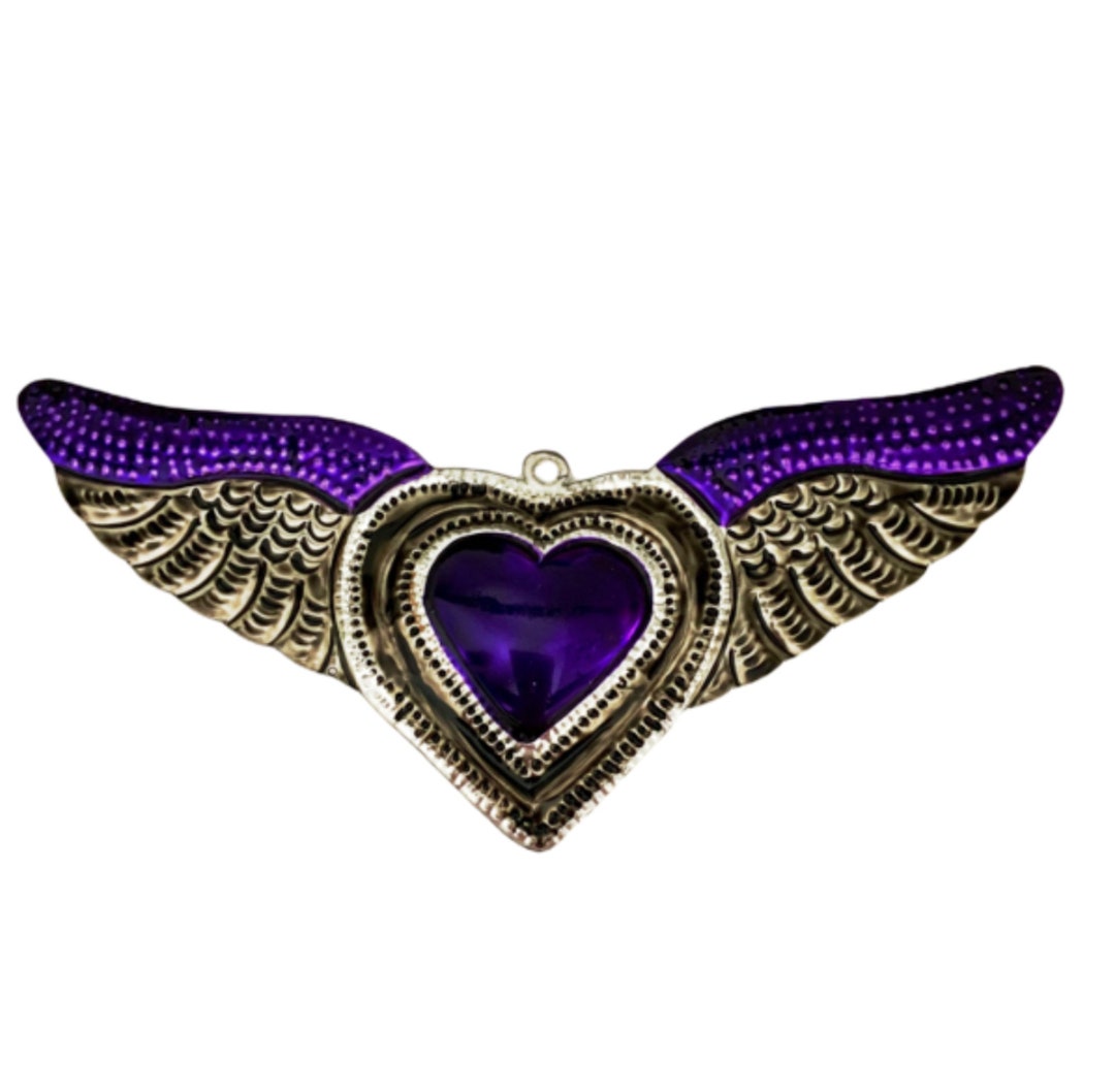 Purple Heart With Wings Ornament - Etsy