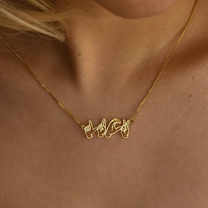 Personalized ASL Name Necklacename Necklace in ASL ASL Name ...