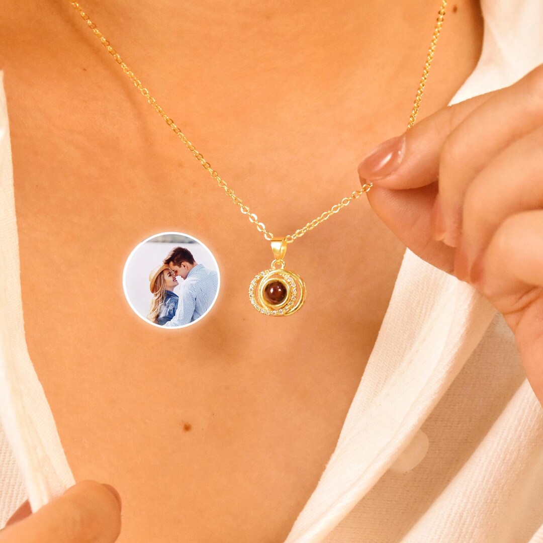 Infinity Photo Necklace, Personalized Picture Infinity Pendant, Custom ...