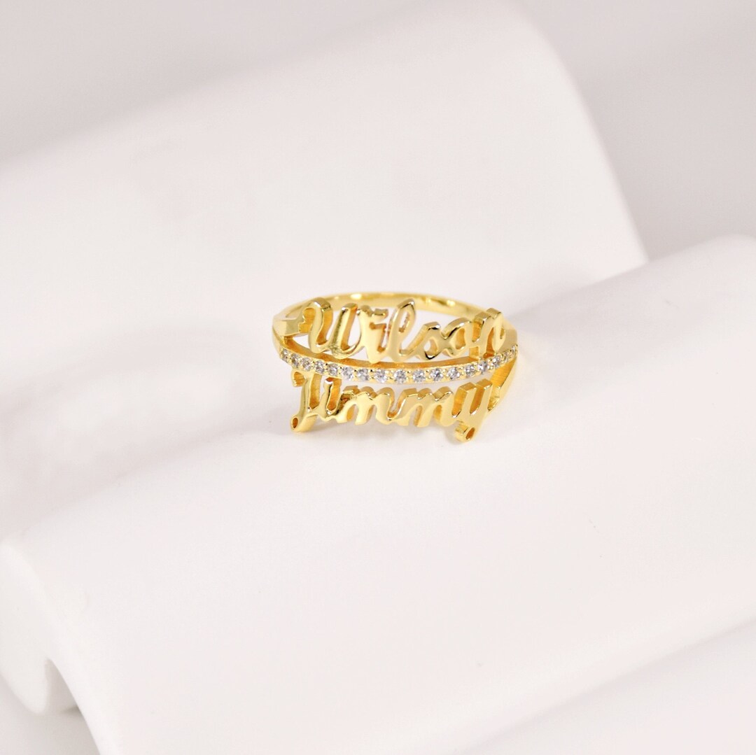 Double Name Ring Couple Name Ring Two Name Ringvalentines - Etsy