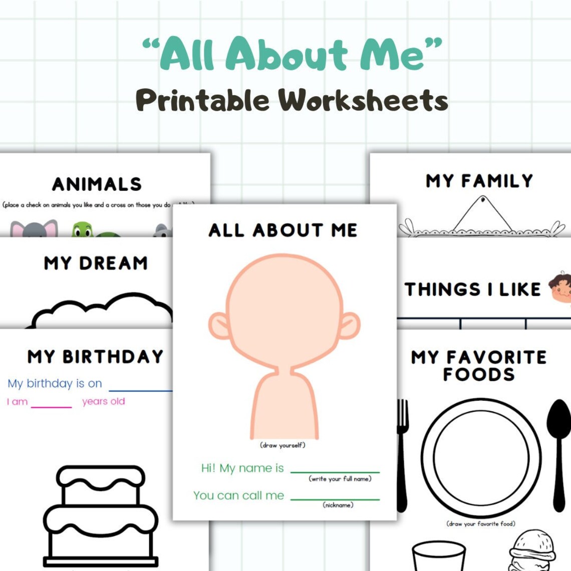 Printable All About Me Worksheets for Kids | Get to Know Me Activity ...