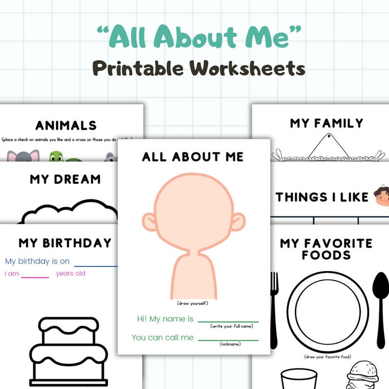 Printable All About Me Worksheets for Kids | Get to Know Me Activity ...