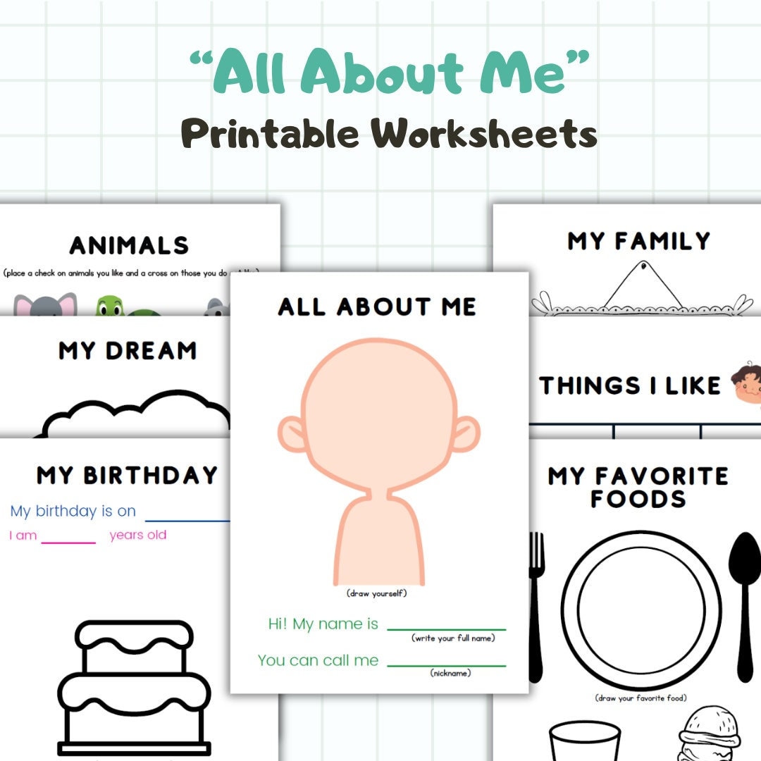 Printable All About Me Worksheets for Kids | Get to Know Me Activity ...