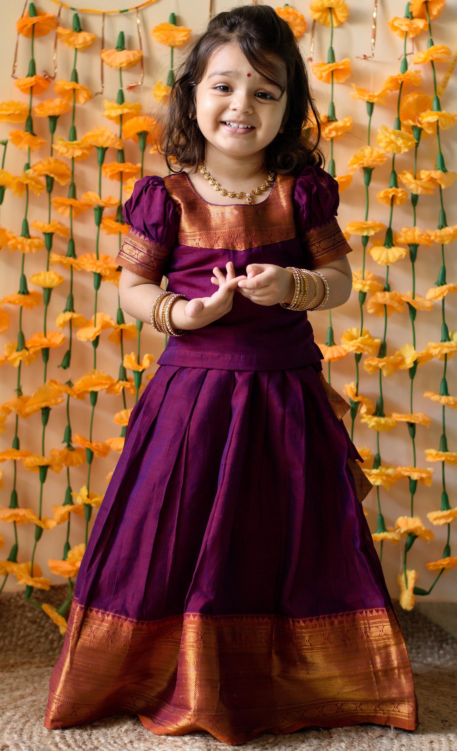 South Indian Traditional Dresses For Kids
