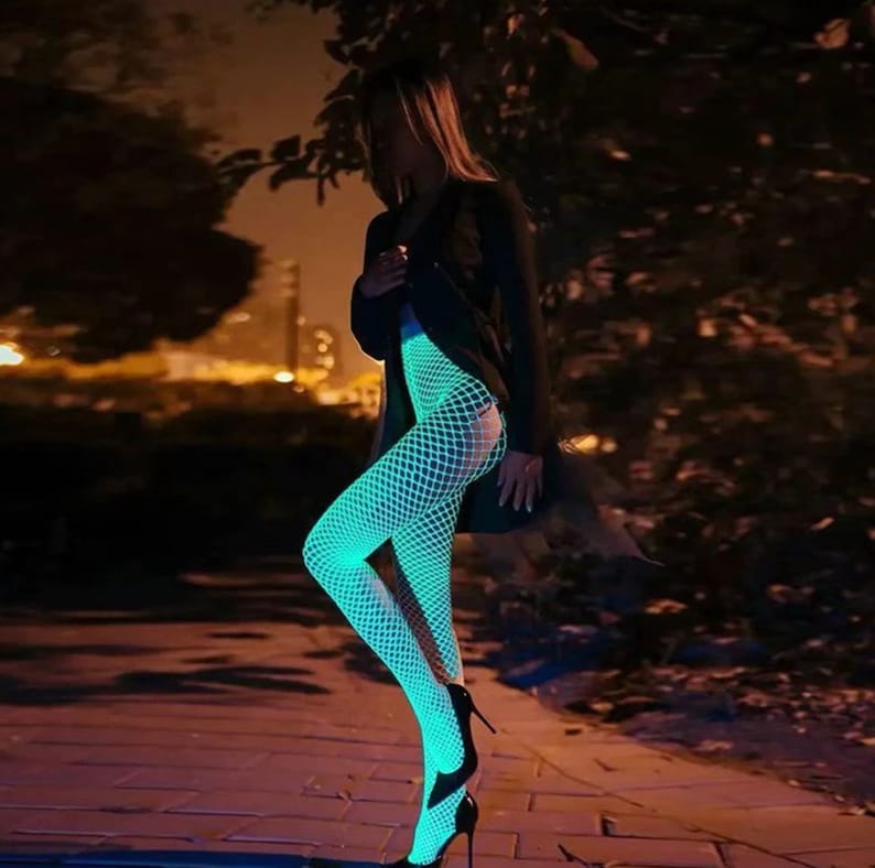 Glow in the Dark Fishnet Stockings - Etsy