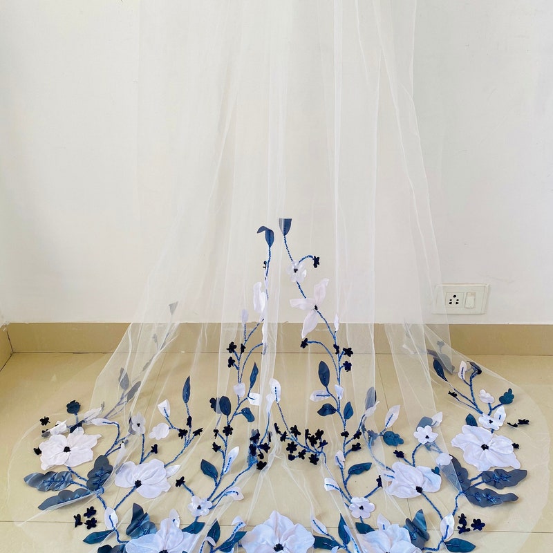 Royal Blue Wedding Veil - Etsy