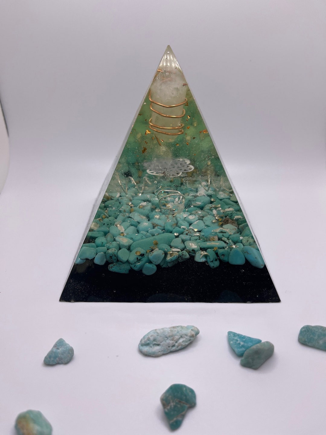 Turquoise Tequila Orgonite Pyramid - Etsy