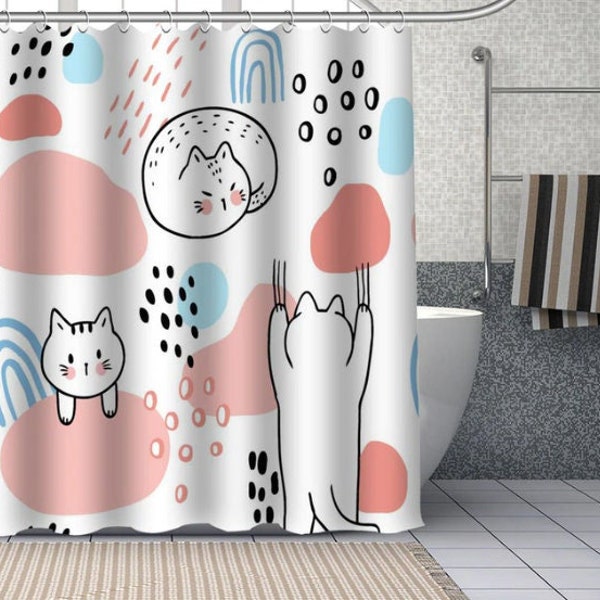 Cat Shower Curtain - Etsy