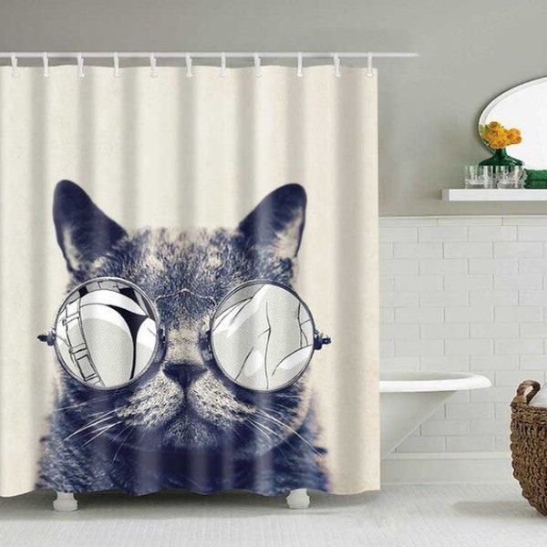 Cat Shower Curtain - Etsy