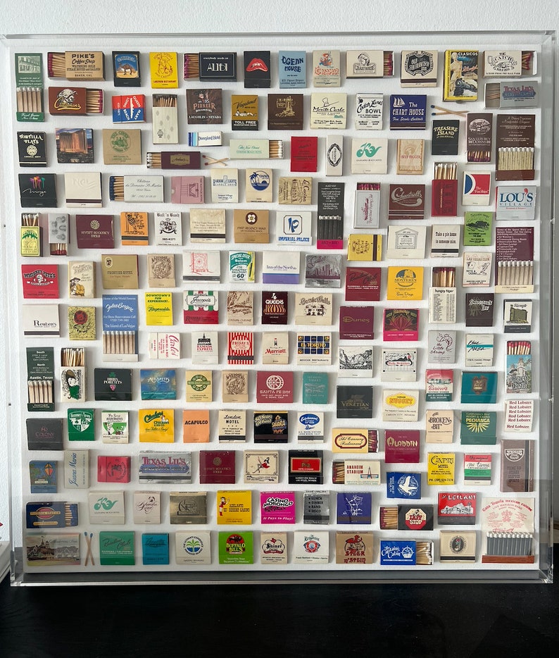 Vintage Matchbooks | Acrylic Shadowbox - Etsy
