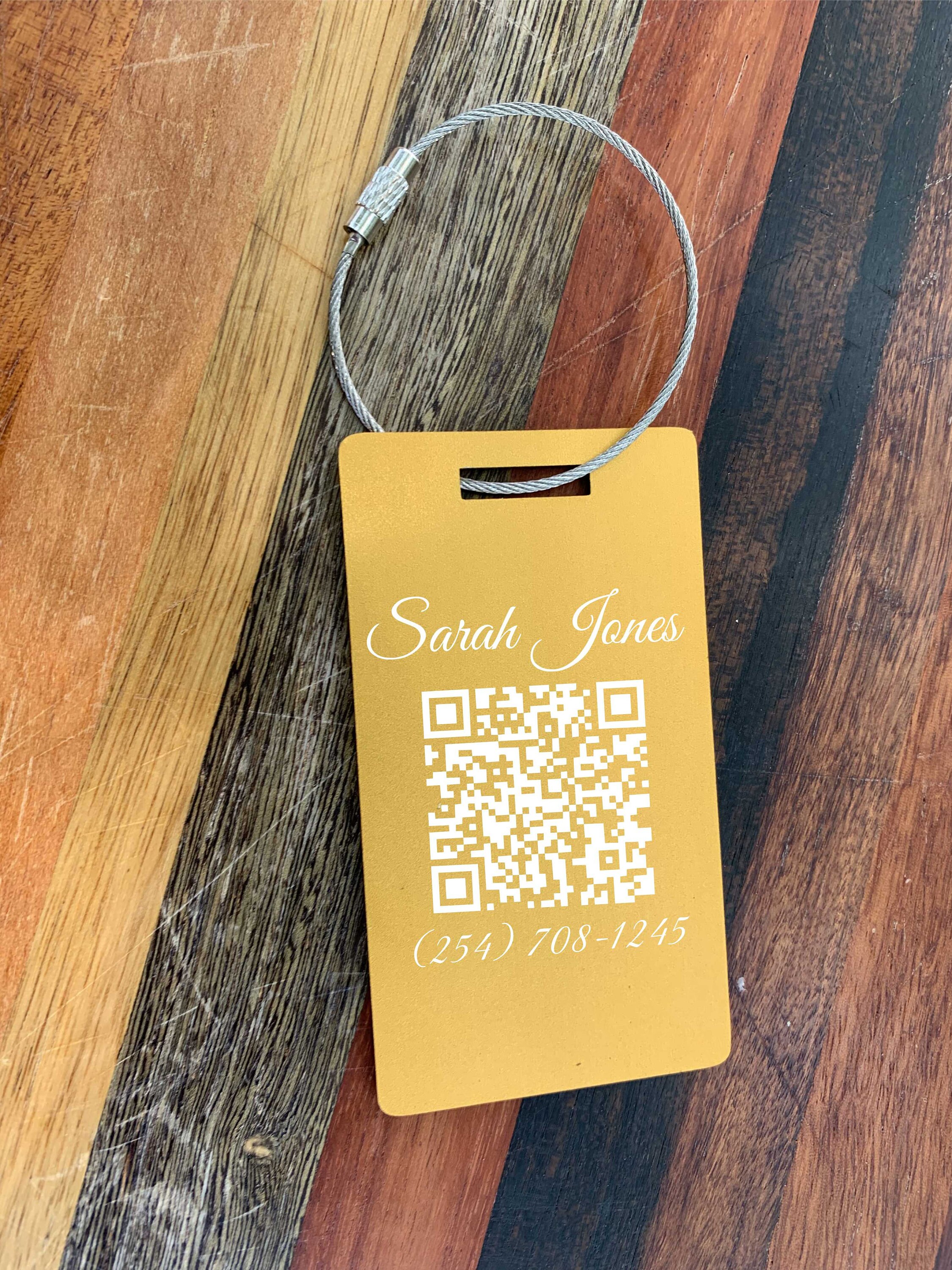 Custom QR Code Luggage Tag: Laser Engraved Aluminum ID Tag - Etsy