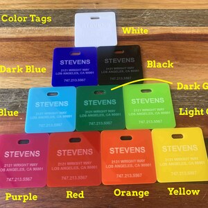 Low Profile, Low Visability Personalized Acrylic Luggage Tag, Acrylic ...