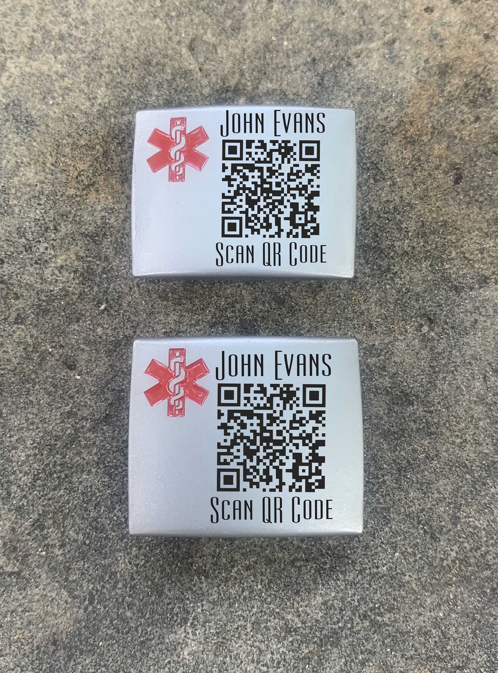 QR Code Medical Alert Tag: Stainless Steel Apple Watch Band ID - Etsy