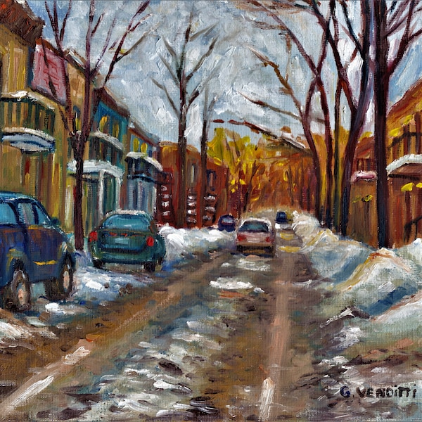 Snow Street Scene - Etsy