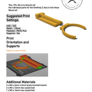 Z Axis 4 Inch Flex Hose Mount Bracket Fits Onefinity CNC, STL File for ...