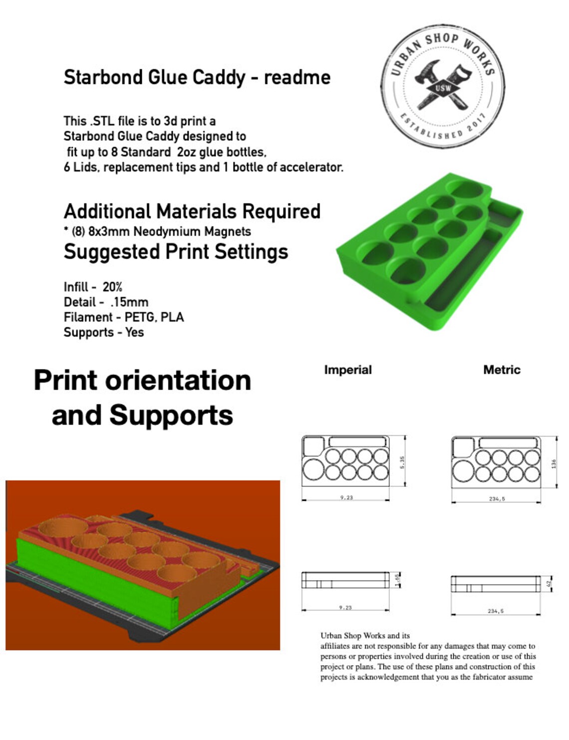Starbond Glue Caddy: 3D Printable .STL File for Organizing and ...