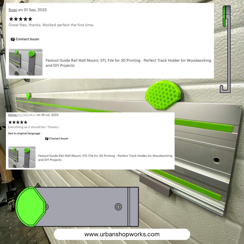 Festool Guide Rail Wall Mount: STL File for 3D Printing/diy Track Saw ...
